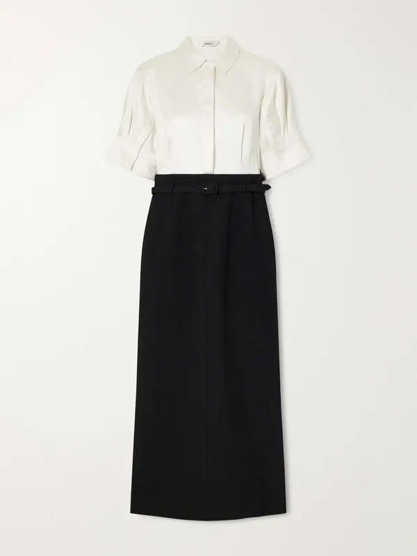 Simkhai Alvera Belted Twill Midi Dress