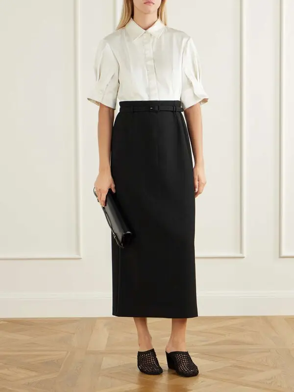 Simkhai Alvera Belted Twill Midi Dress