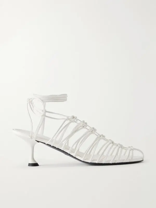 Proenza Schouler Tee Knot Leather Slingback Sandals - Neutrals