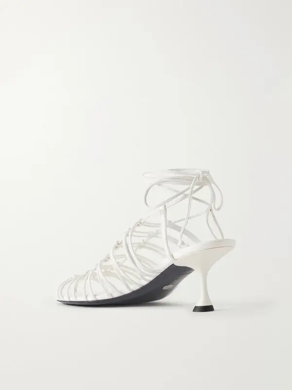 Proenza Schouler Tee Knot Leather Slingback Sandals - Neutrals
