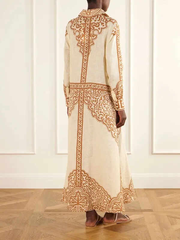 Johanna Ortiz Modern Markings Printed Linen Dress