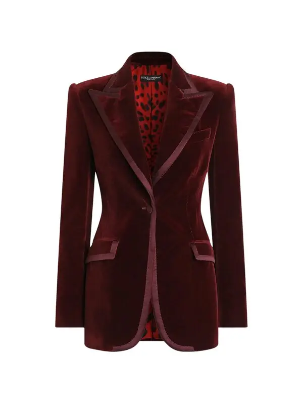 Dolce & Gabbana Single-breasted Velvet Turlington Jacket