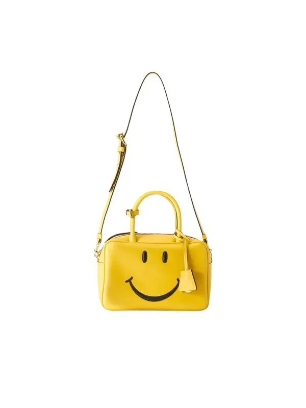 Moschino Structured Shoulder Bag Smile - Yellow