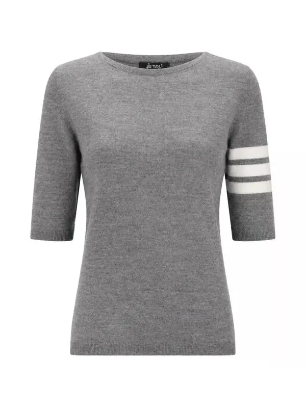 LA ROSE Stripe-detail Merino Wool Sweatshirt