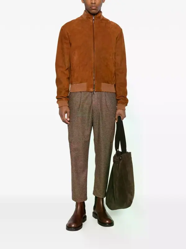 Eleventy Houndstooth-pattern Tapered Trousers