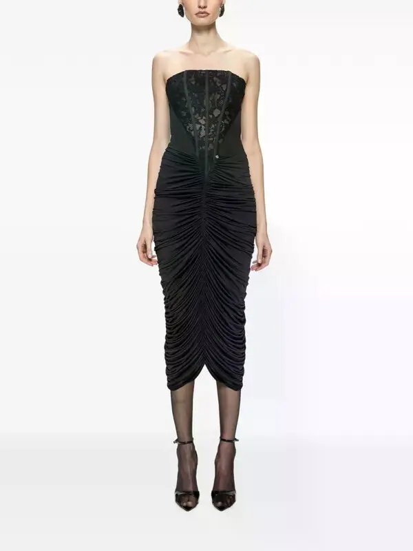 NISSA Ruched Bodycon Corset Dress
