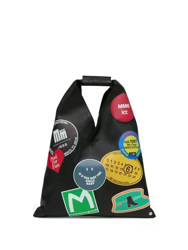 MAISON MARGIELA Japanese Sticker-print Tote Bag - Black