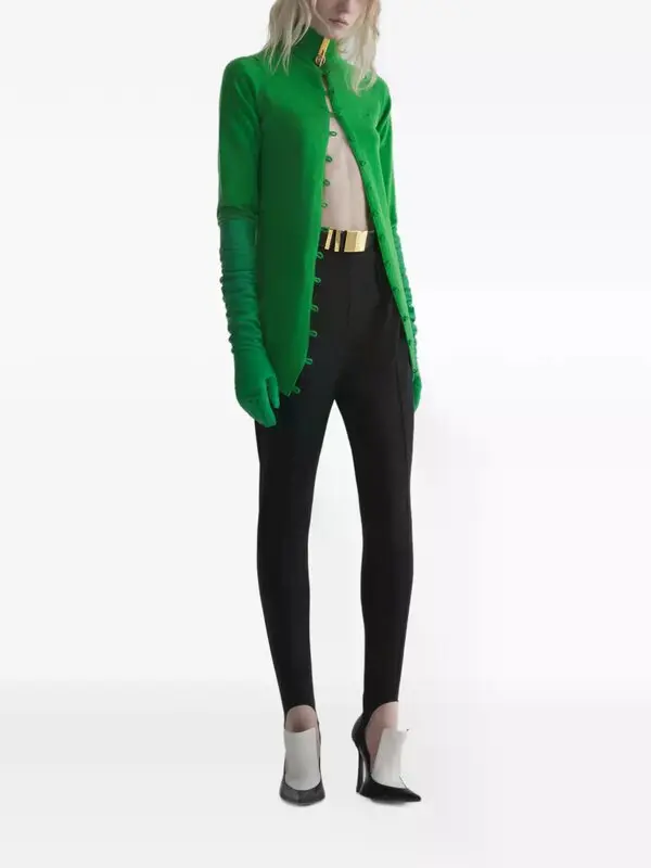 MUGLER Emerald Cashmere Open Cardigan