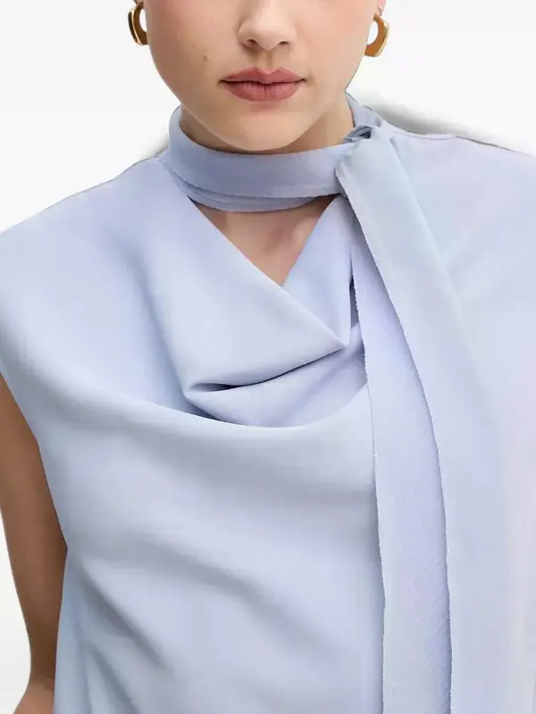 Sisley Cowl-neck Scarf Top - Blue