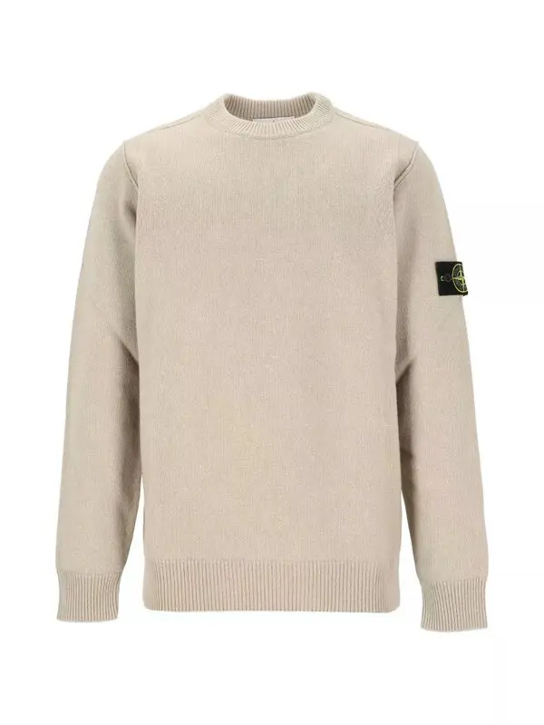 Stone Island 5100072 Lambswool Regular-fit Crewneck Jumper With Ribbed Trims