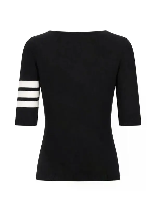 LA ROSE Stripe-detail Merino-wool Sweater