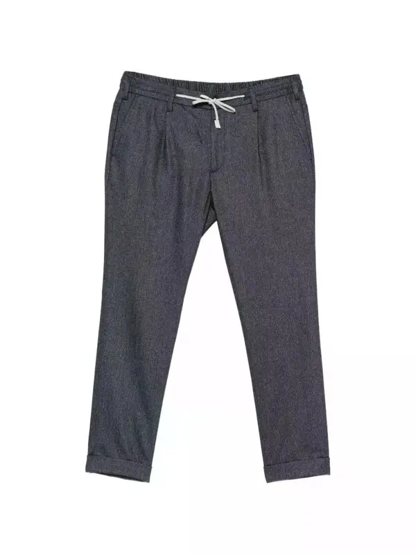 Eleventy Pleated Drawstring Trousers - Blue