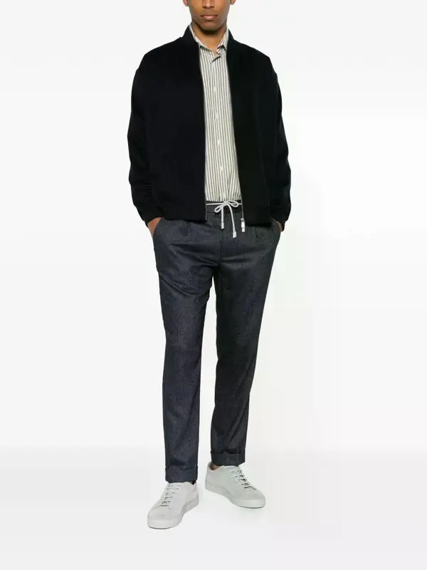 Eleventy Pleated Drawstring Trousers - Blue