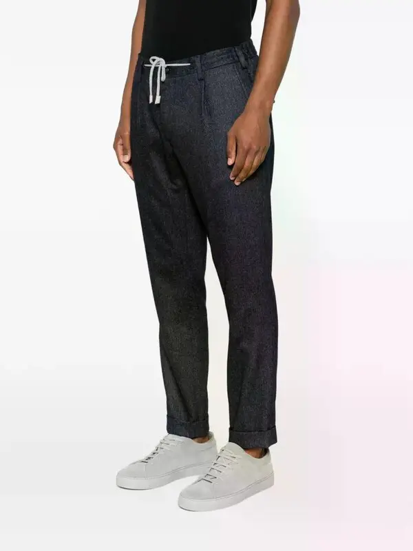 Eleventy Pleated Drawstring Trousers - Blue