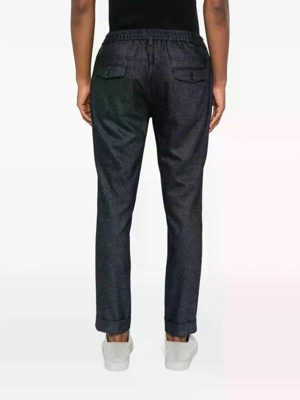 Eleventy Pleated Drawstring Trousers - Blue
