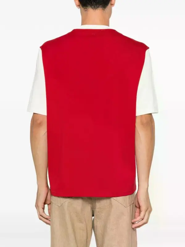 AMI Paris Logo-print Colour-block T-shirt