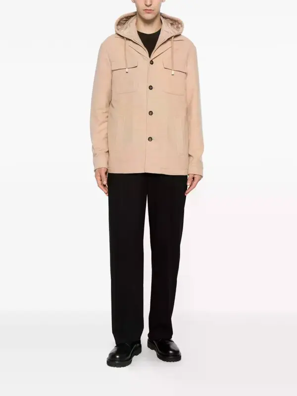 Eleventy Hooded Button-up Jacket