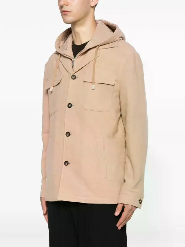 Eleventy Hooded Button-up Jacket