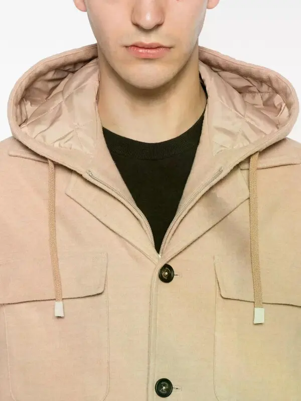 Eleventy Hooded Button-up Jacket