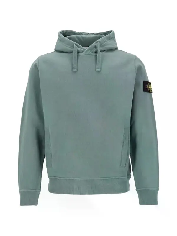 Stone Island Compass-patch Garment-dyed Hoodie
