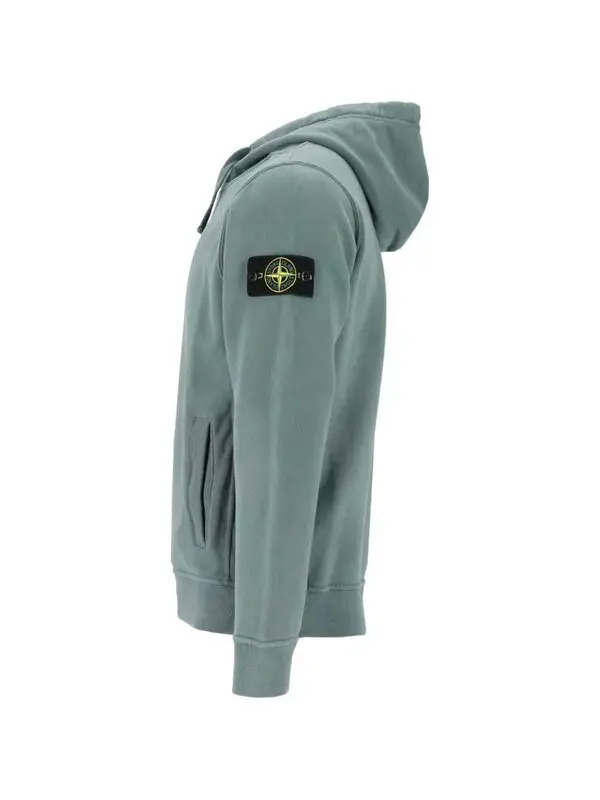 Stone Island Compass-patch Garment-dyed Hoodie