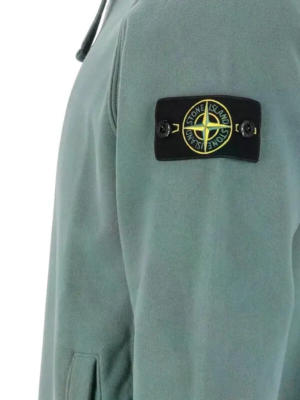 Stone Island Compass-patch Garment-dyed Hoodie
