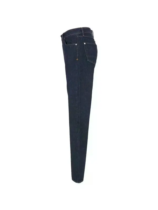 Stone Island Indigo Denim Rinsed Regular Straight Fit Five Pocket Jeans - Blue