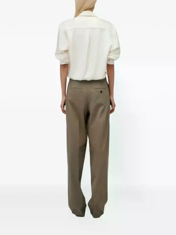 Alexander Wang Logo-waistband Tailored Trousers - Neutrals