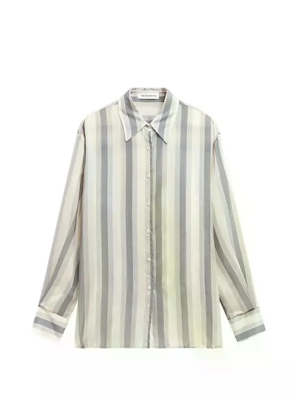 THE FRANKIE SHOP Peri Striped Long-sleeve Shirt - Neutrals