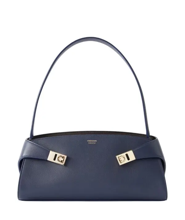 FERRAGAMO Leather Shoulder Bag - Blue