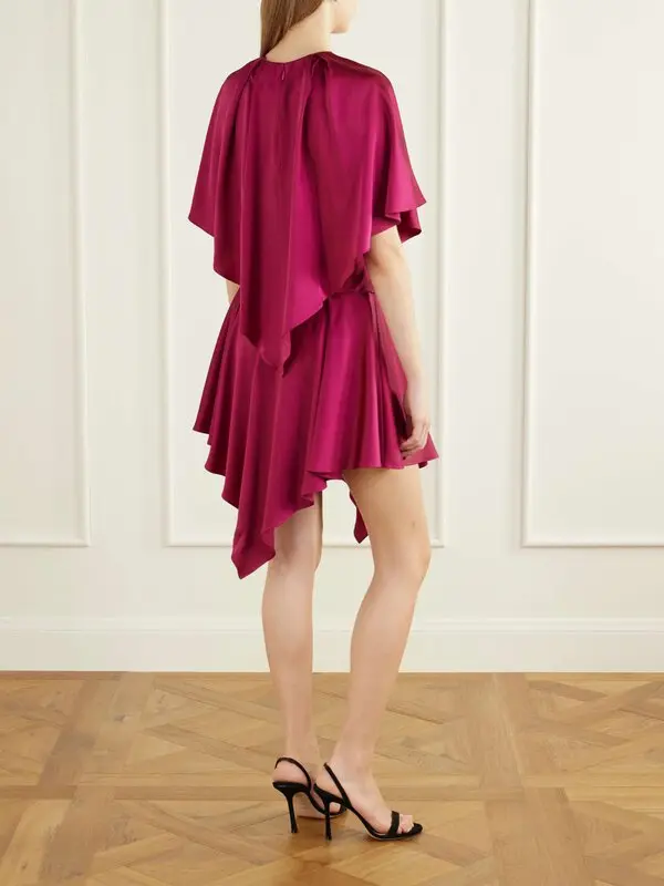 Stella McCartney Gathered Tiered Satin Midi Dress