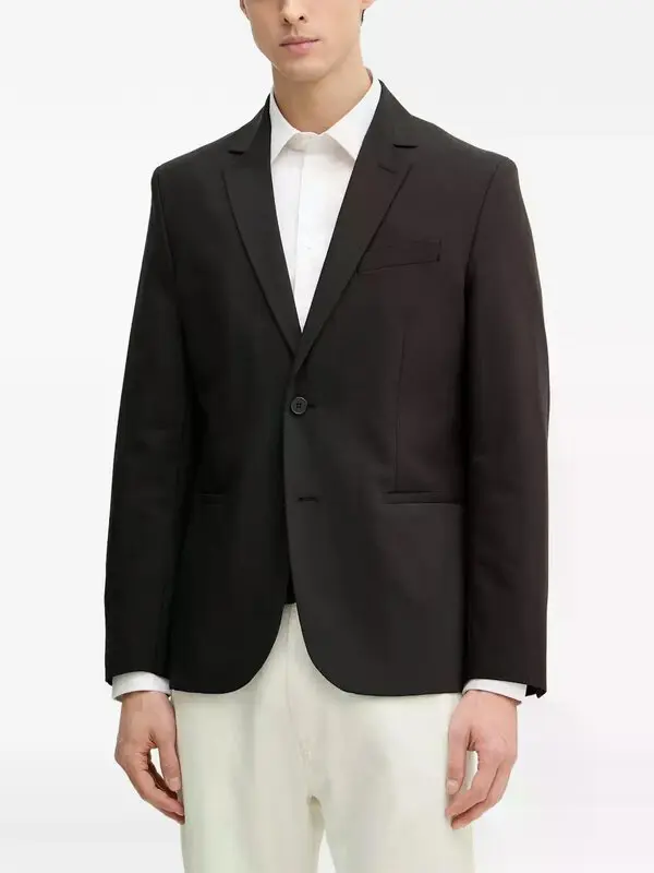 Sisley Single-breasted Notched-lapels Blazer - Black