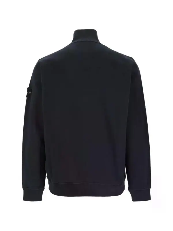 Stone Island 6100066 Brushed Organic Cotton Fleece Regular-fit Track Jacket With Ribbed Inserts - Blue
