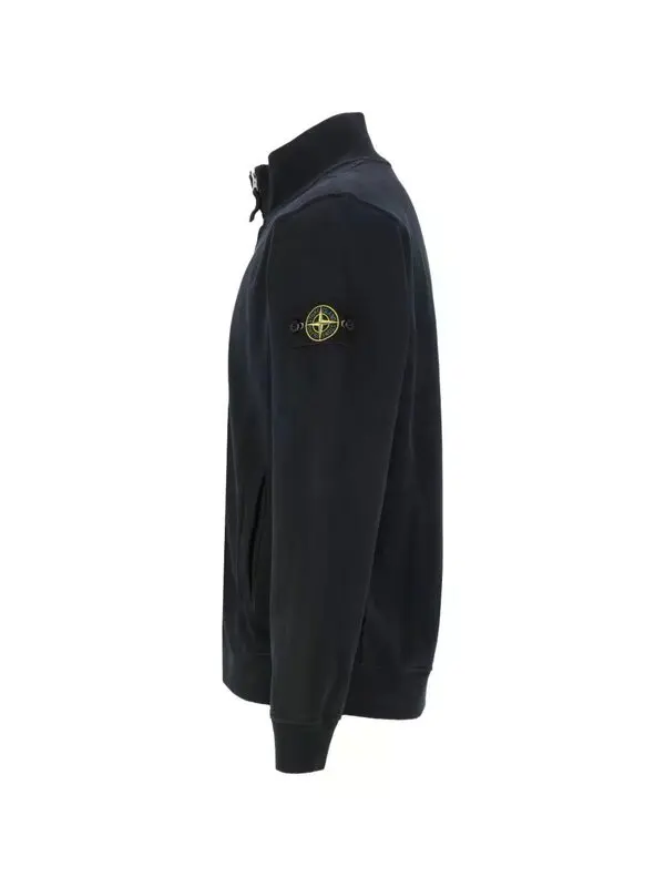 Stone Island Brushed Organic Cotton Fleece Track Jacket - Blue