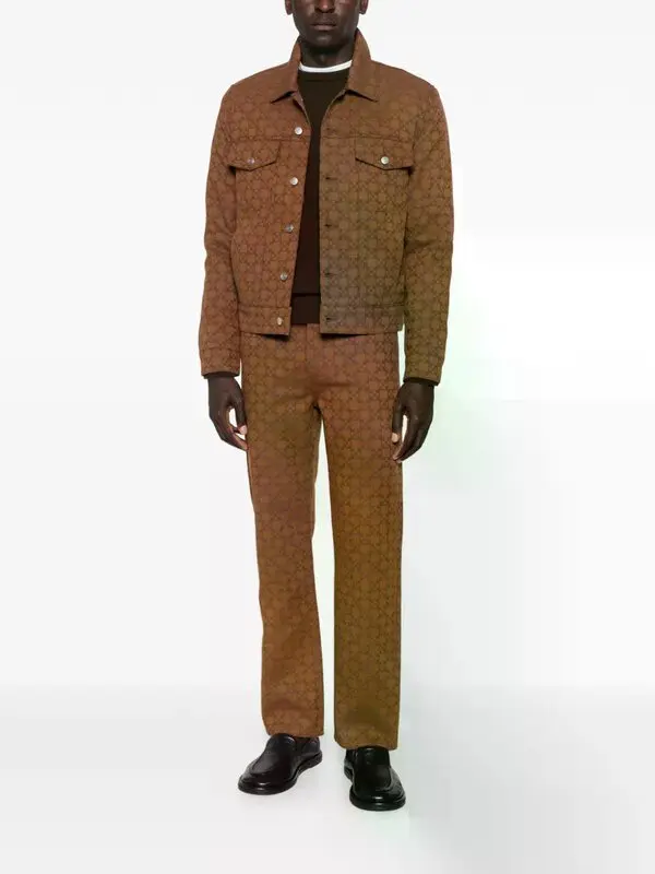 Sandro Monogram-pattern Denim Jacket