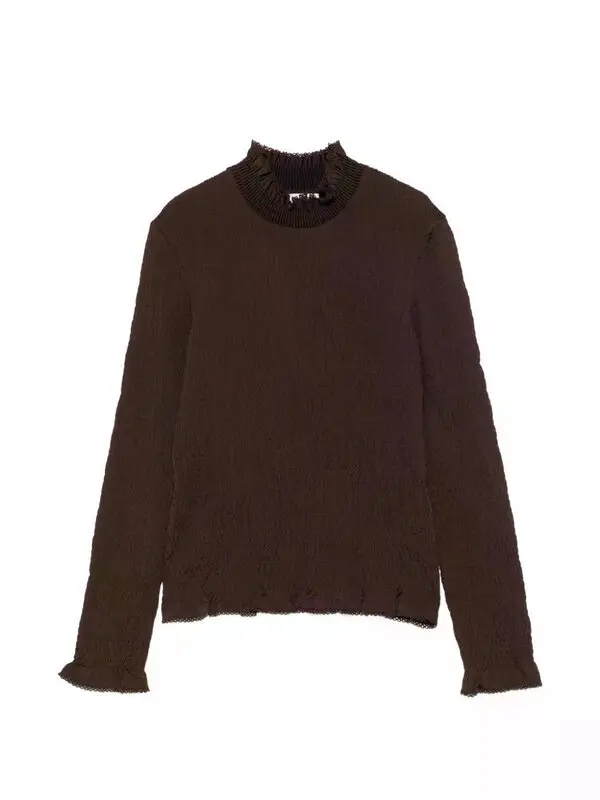 Sandro Smocked Ruffled Top