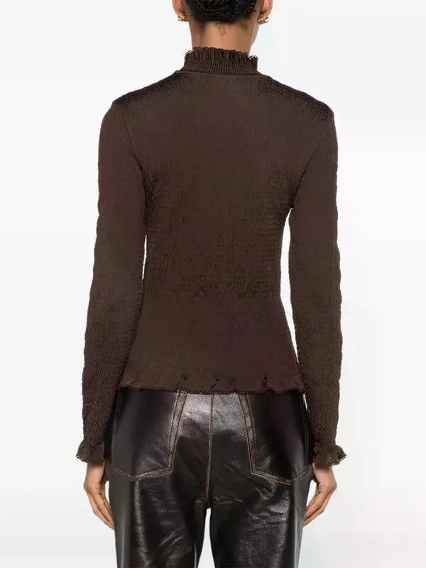 Sandro Smocked Ruffled Top
