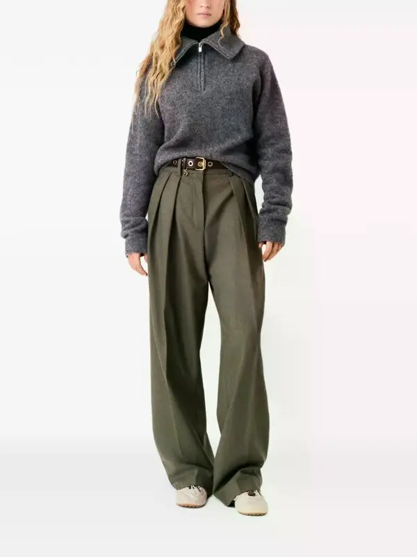 Maje Half-zip High-neck Sweater