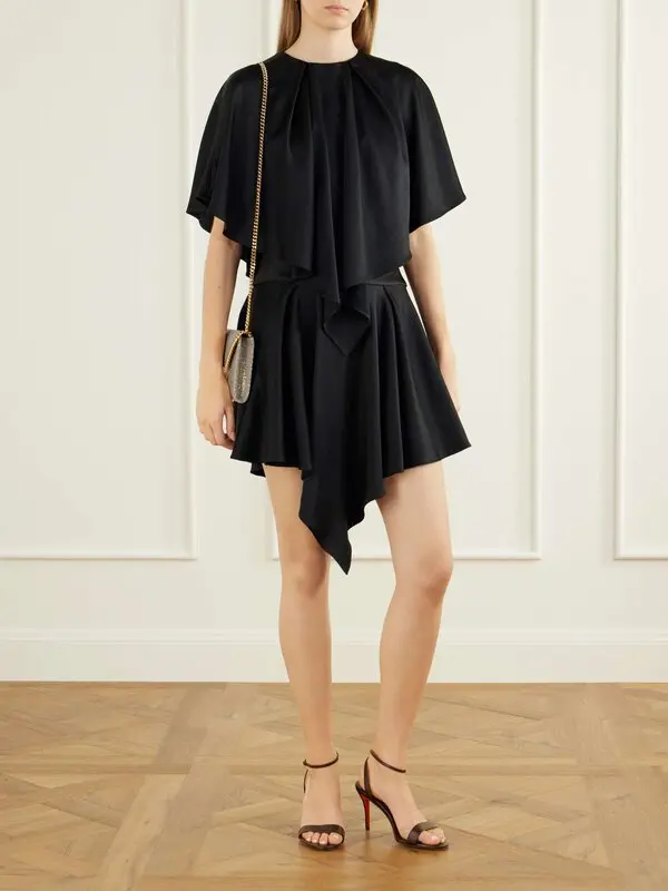 Stella McCartney Gathered Satin Mini Dress