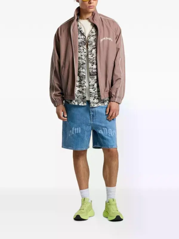 Palm Angels Logo-print Denim Shorts