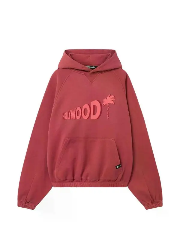 Palm Angels Sunset Blvd Logo-print Hoodie - Red