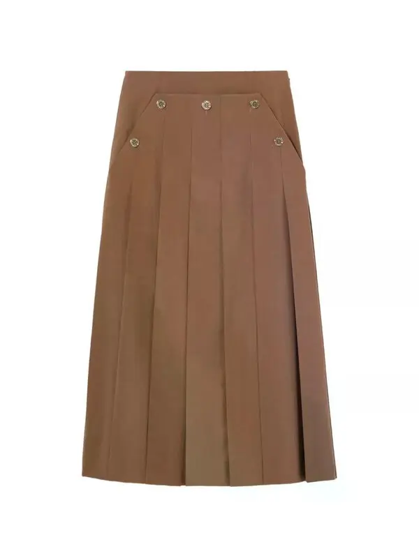 Claudie Pierlot Pleated Midi Skirt - Brown