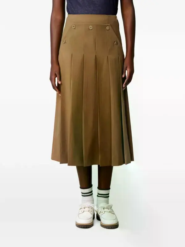 Claudie Pierlot Pleated Midi Skirt