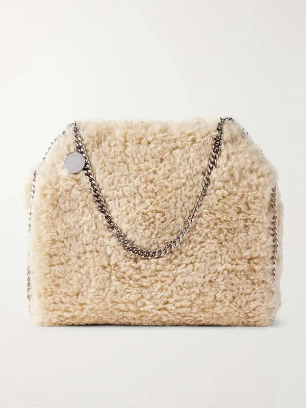 Stella McCartney Falabella Chain-detailed Plush Tote - Neutral