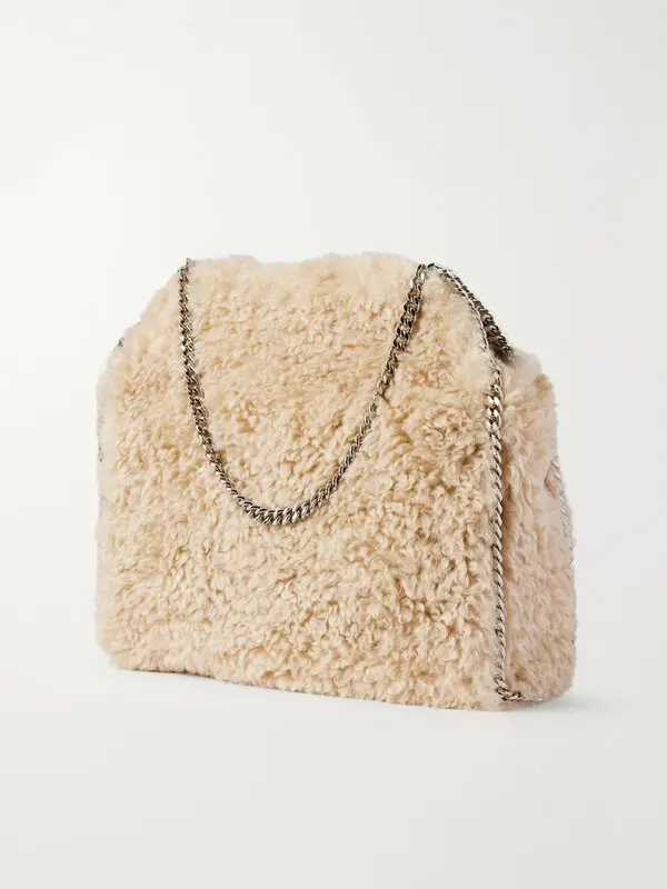 Stella McCartney Falabella Chain-detailed Plush Tote - Neutrals