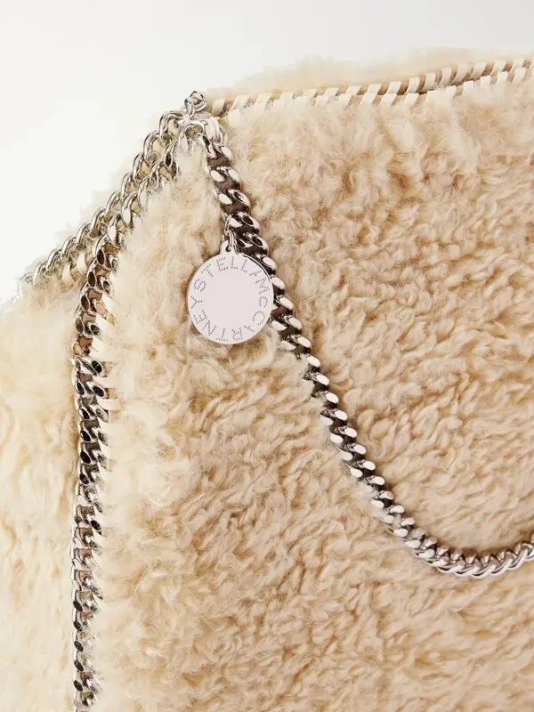 Stella McCartney Falabella Chain-detailed Plush Tote - Neutrals