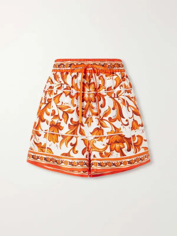 Dolce & Gabbana Floral-print Silk-twill Mini Shorts