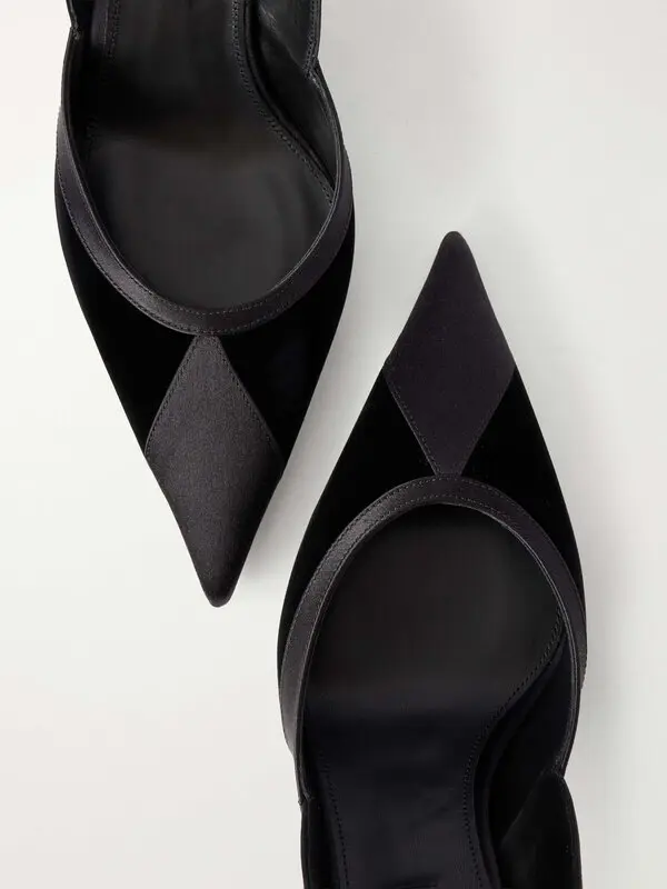 AQUAZZURA Shadow 85 Velvet And Satin Pumps