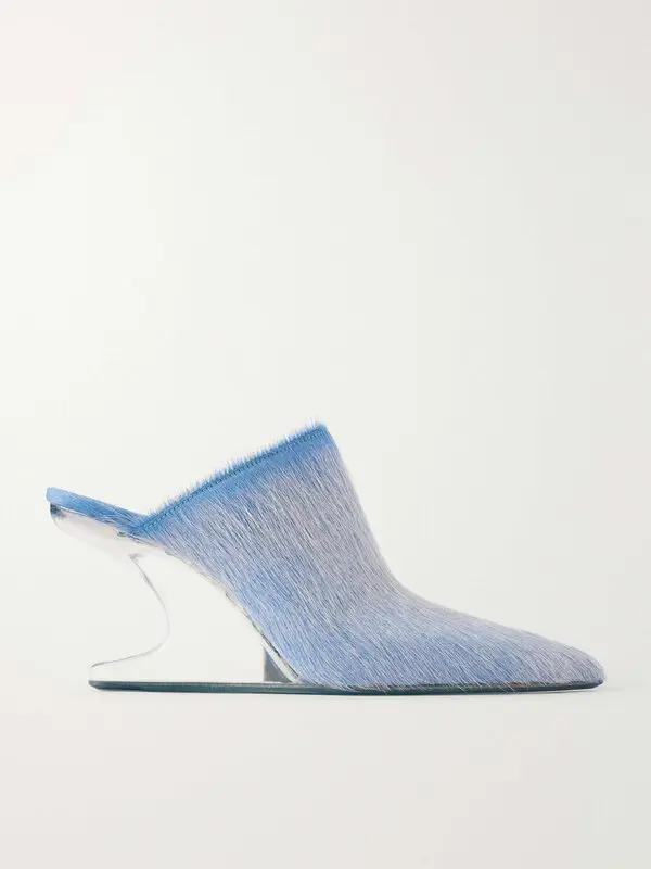 Rick Owens Cantilever Calf Hair Pumps - Blue