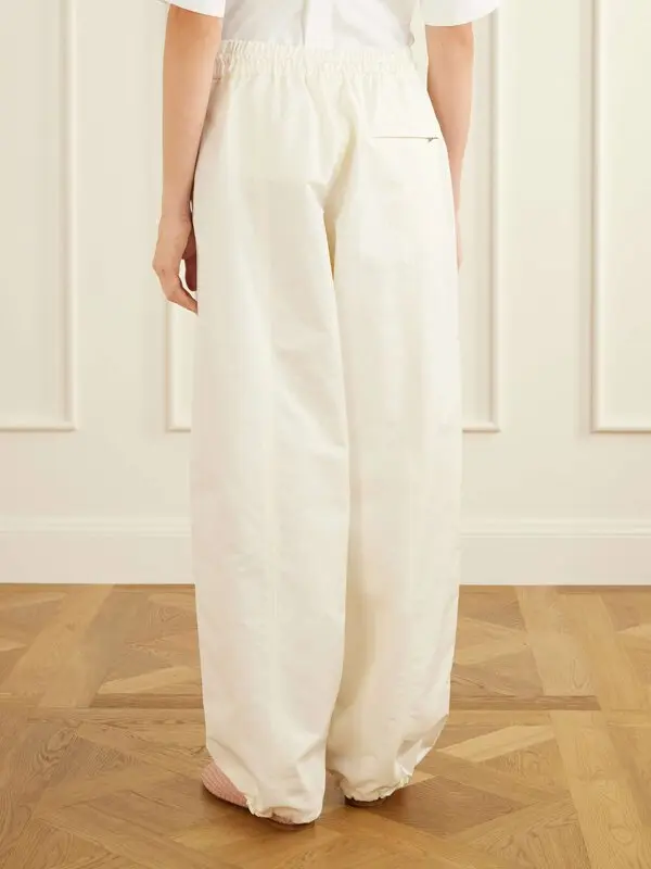 Bottega Veneta Drawstring Cotton-canvas Wide-leg Pants